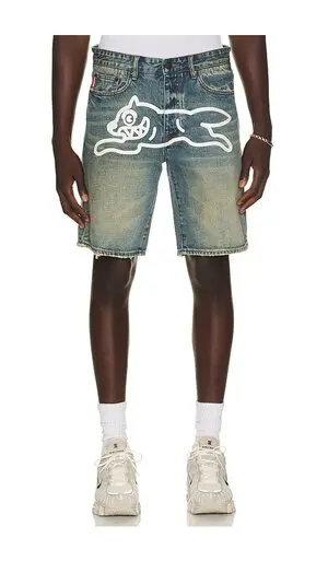 ICECREAM Blueberry Yogurt Jean Short In Blue - Blue Shade