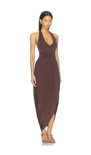Amanda Uprichard Rosado Midi Dress In Brown