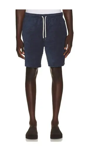 Faherty Brand Cabana Towel Terry Sweatshort In Blue
