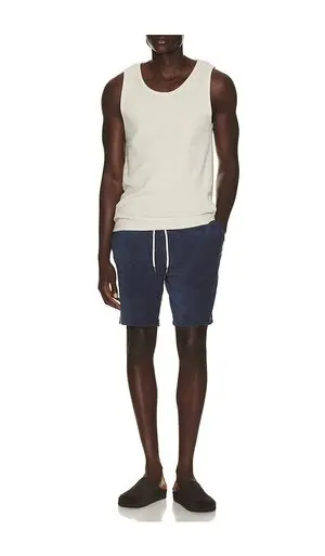 Faherty Brand Cabana Towel Terry Sweatshort In Blue