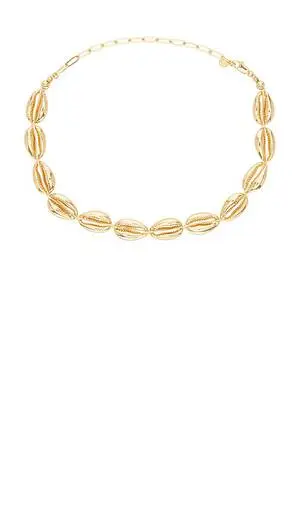 Ettika Cowrie Plated Necklace In Metallic - Gold