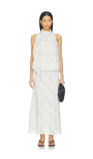 Rag & Bone Adela Plaid Top In White