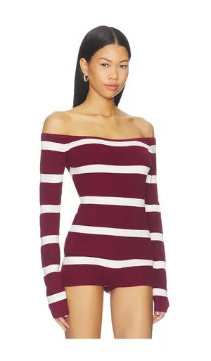 SNDYS. Carla Top In Burgundy