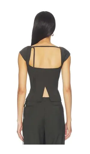 ST. AGNI Wool Cap Sleeve Top In Brown