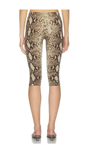 INDAH Printed High Waisted Capri Pant In Cream