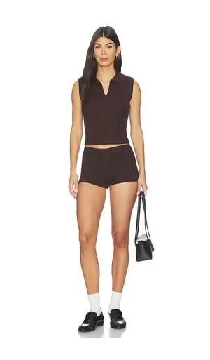 ALL THE WAYS Leia Knit Short Set - Brown