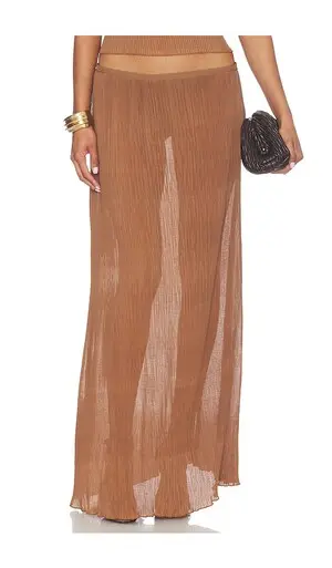 Lioness Ford Maxi Skirt In Chocolate