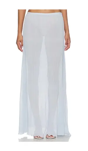 Lioness Ford Maxi Skirt In Baby Blue - Soft Blue