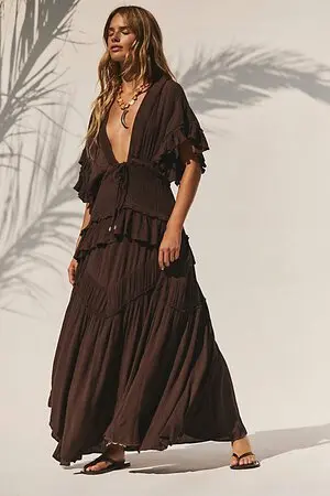 Free People Camilla Maxi Dress - Double Espresso