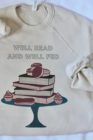 OVERSEASONED Well Read And Well Fed Crewneck - Neutral