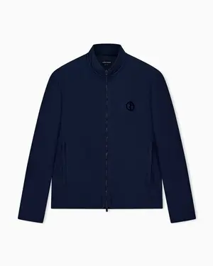 Giorgio Armani Blouson Jacket Regular Fit Jersey In Hi-tech Honeycomb