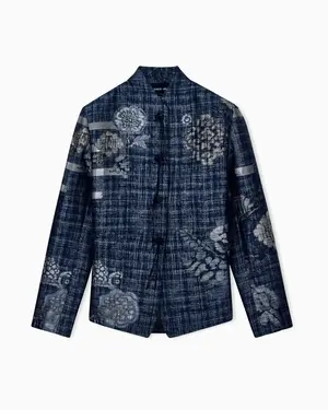 Giorgio Armani Floral Jacquard Guru Collar Blazer