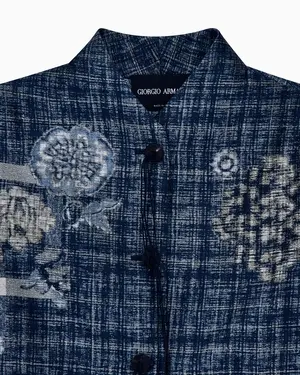 Giorgio Armani Floral Jacquard Guru Collar Blazer