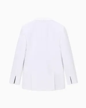 Giorgio Armani Silk Cady Tuxedo Jacket With Satin Shawl Collar - White