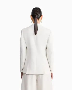 Giorgio Armani Silk Cady Tuxedo Jacket With Satin Shawl Collar - White