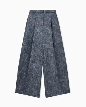 Giorgio Armani High-waisted Geometric Jacquard Palazzo Pants