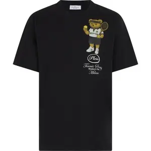 Philipp Plein Round Neck T-shirt Teddy Tennis Society - Black