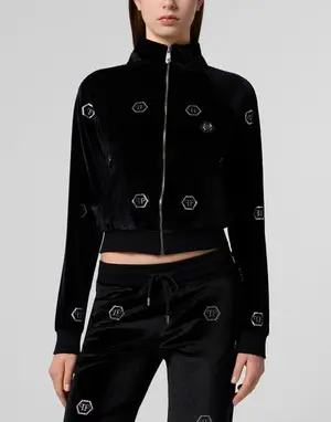 Philipp Plein Chenille Tracksuit Jacket Mini Monogram Crystal Monogram