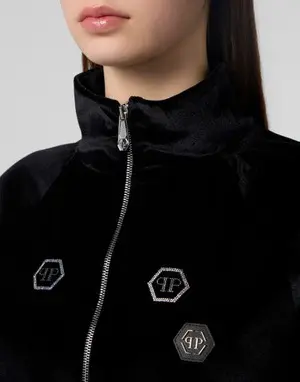 Philipp Plein Chenille Tracksuit Jacket Mini Monogram Crystal Monogram