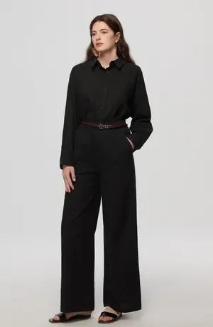 JUANA Lyricist Natural High Rise Pull-on Pants - Black