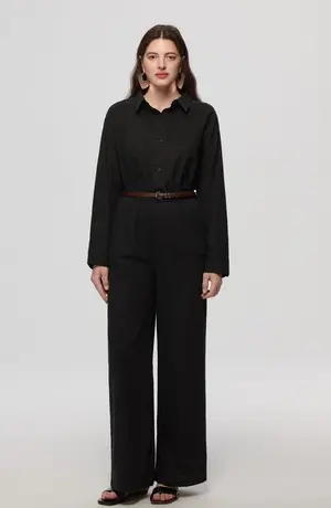 JUANA Lyricist Natural High Rise Pull-on Pants - Black