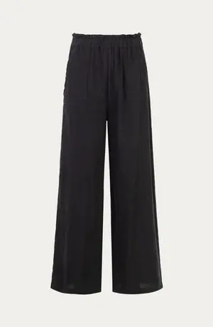 JUANA Lyricist Natural High Rise Pull-on Wide Leg Pants - Black