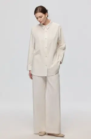 JUANA Lyricist Natural High Rise Pull-on Pants White