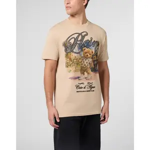 Philipp Plein Round Neck T-shirt Teddy Tennis - Beige