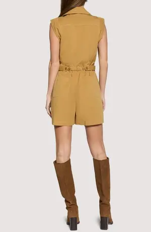 LOST + WANDER Sleeveless Double-breasted Romper