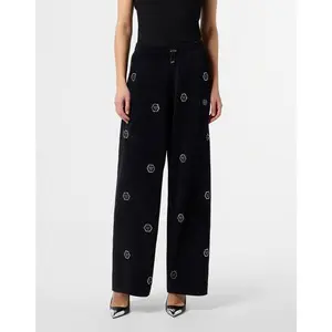 Philipp Plein Chenille Skater Fit Tracksuit Pants Monogram Strass - Black