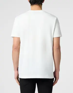 Philipp Plein Round Neck T-shirt Teddy Tennis Patch - Offwhite
