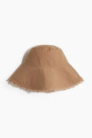 H&m Cotton Bucket Hat - Dark Beige