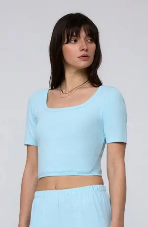 JUANA Classics Squareneck T-shirt - Sky Blue