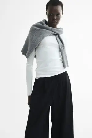 H&m Pleated Drawstring Pants Black