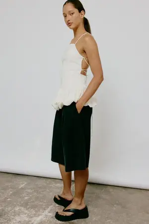 H&m Twill Bermuda Shorts - Dark Gray