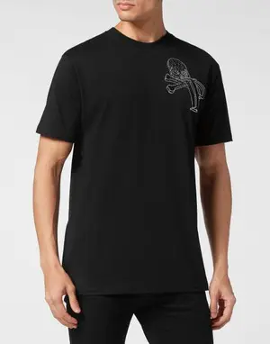 Philipp Plein T-shirt Round Neck Ss Wire Frame - Black