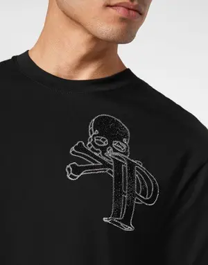 Philipp Plein T-shirt Round Neck Ss Wire Frame - Black