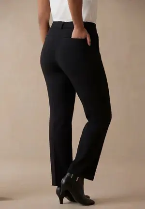 JESSICA LONDON Bi Stretch Straight Leg Pant - Black