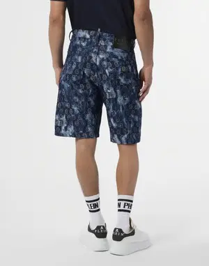 Philipp Plein Denim Shorts Jacquard Monogram