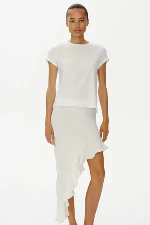 H&m Flounce-trimmed Viscose Skirt