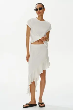 H&m Flounce-trimmed Viscose Skirt