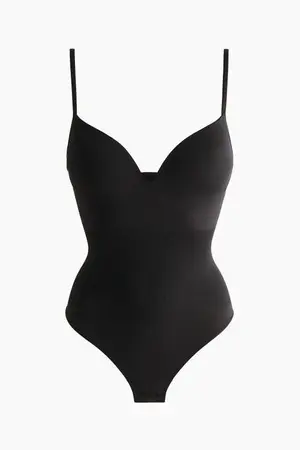 H&m Seamless Light Shape Bodysuit - Black