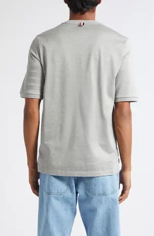 Thom Browne 4-bar Cotton T-shirt - Light Grey