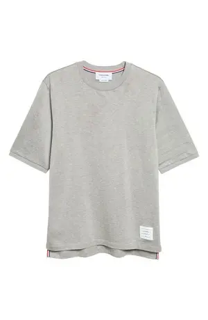 Thom Browne 4-bar Cotton T-shirt - Light Grey