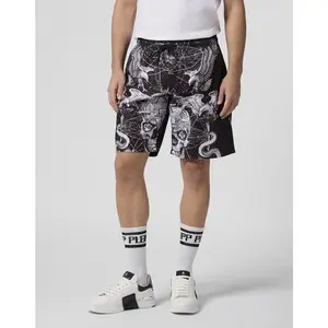 Philipp Plein Nylon Shorts Tattoo Men Black