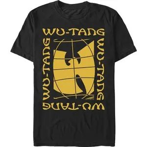 WU-TANG CLAN Framed Globe Logo Short Sleeve Graphic T-shirt - Black
