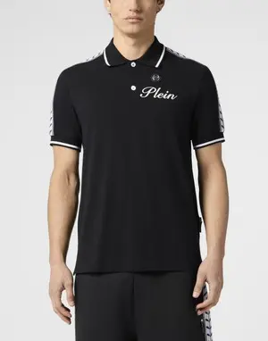 Philipp Plein Piquet Polo T-shirt Plein Tennis - Black
