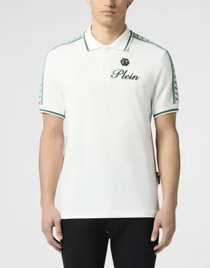 Philipp Plein Piquet Polo T-shirt Plein Tennis - Offwhite