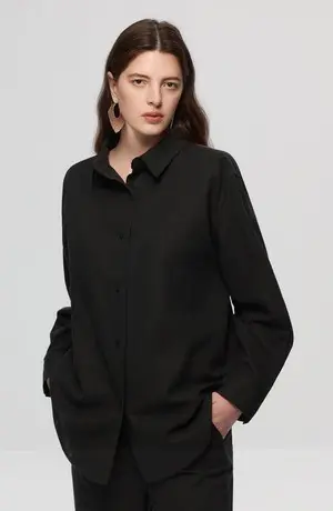 JUANA Lyricist Natural Oversized Shirt - Black