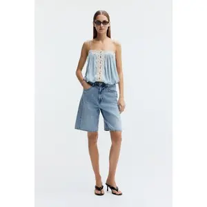 H&m Denim Bermuda Shorts - Light Denim Blue